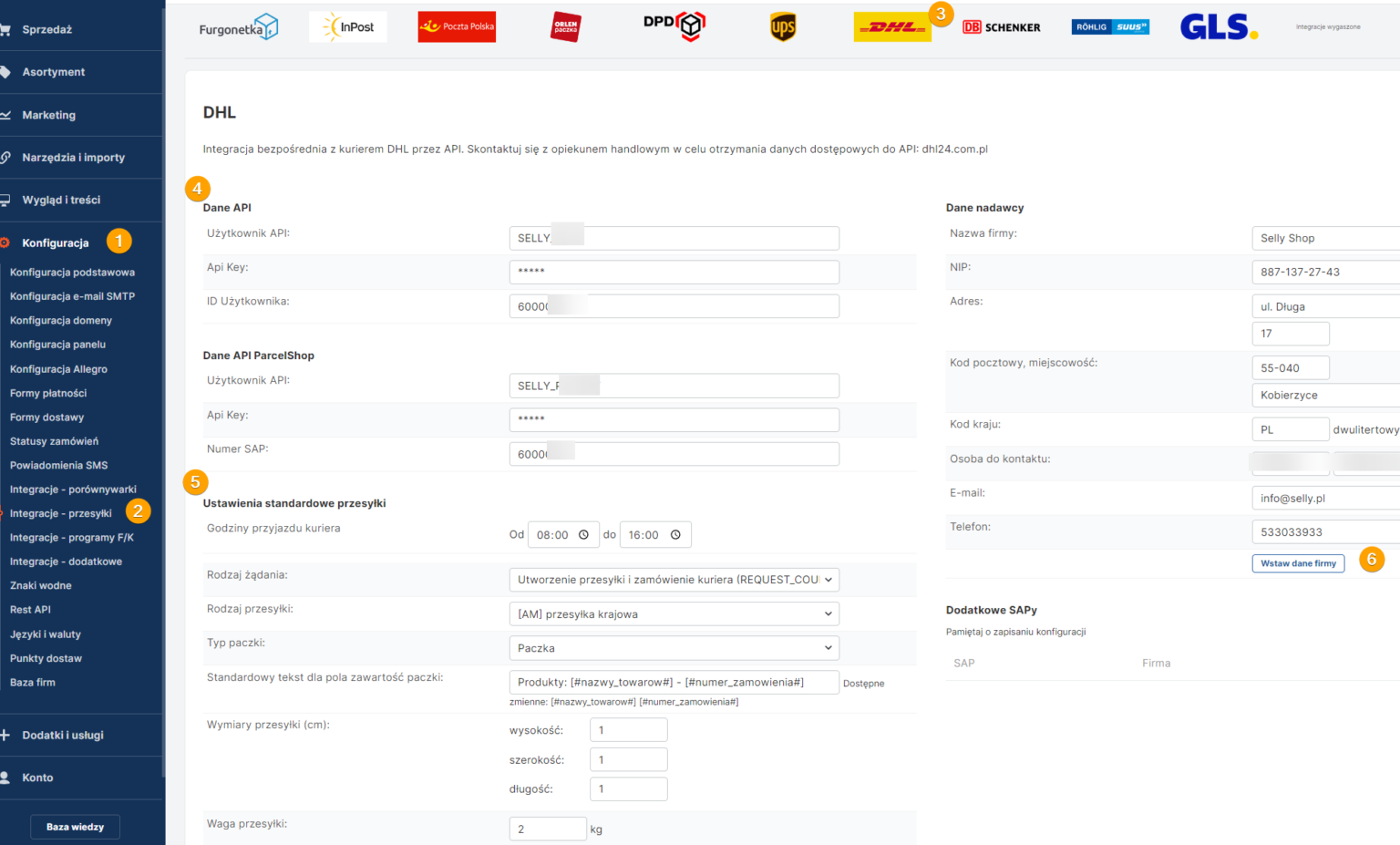 Integracja z DHL oraz DHL Parcelshop | Selly®